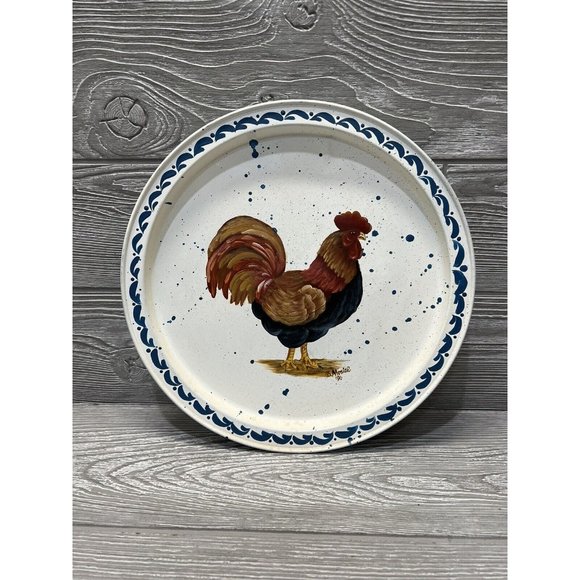 Hand Crafted | Wall Decor | Round Rooster Platter Hand Painted Signed ...